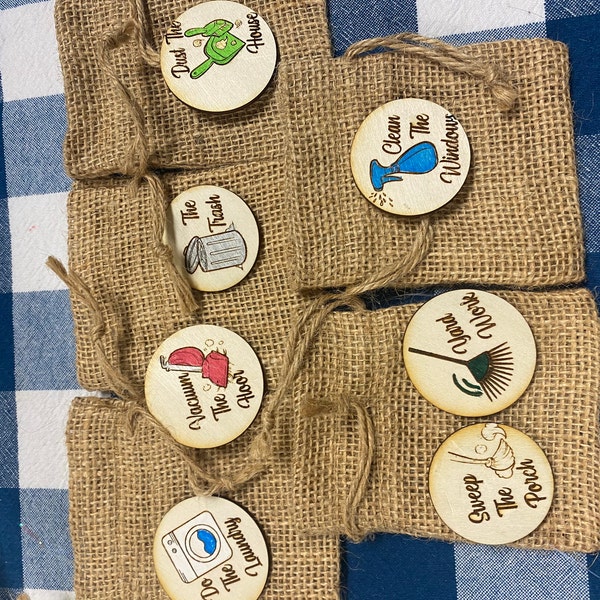 Chore Tokens SVG + Ai Laser Cut Files -- INSTANT DOWNLOAD - Etsy