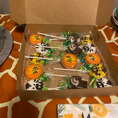 Zoo Animal Oreo Cookie Pops / Safari Party Favor / Chocolate Covered ...