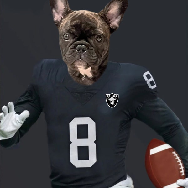 Custom American Football Pet Portrait: Seattle Jersey Art - Etsy