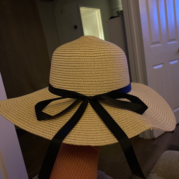 Ladies Chic Broad Brim Beach Hat - Foldable Sun Hat With Bowknot, Ideal ...