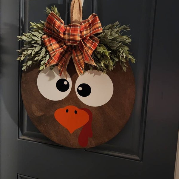 Thanksgiving Front Door Decor | Gobble | Turkey Front Door Wreath ...