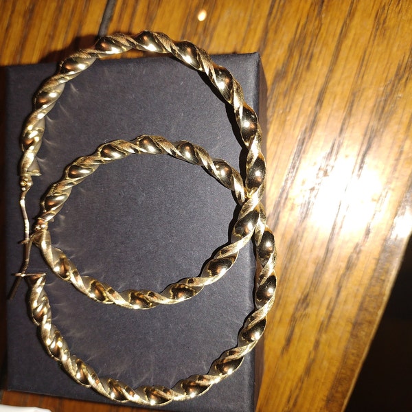 10K Real Gold Heart Pendant and Rope Chain, Diamond Cut Necklace Set ...