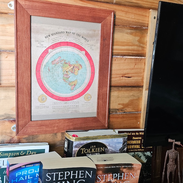 New Standard World Map, Flat Earth Gleason’s Map, Vintage Alternative ...