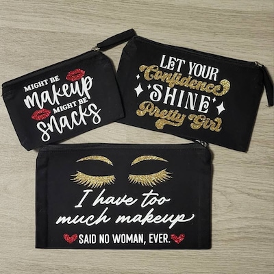 Funny Makeup Bag Svg Bundle, Cosmetic Bag Sayings Bundle, Make up ...