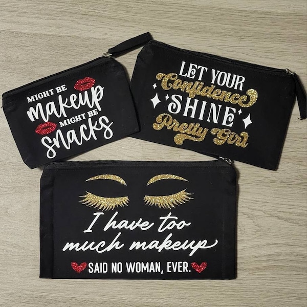 Funny Makeup Bag Svg Bundle, Cosmetic Bag Sayings Bundle, Make up ...