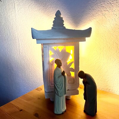 Cute Yoga Monk Statue Buddha Sculpture Novice Monk Ceramic - Etsy