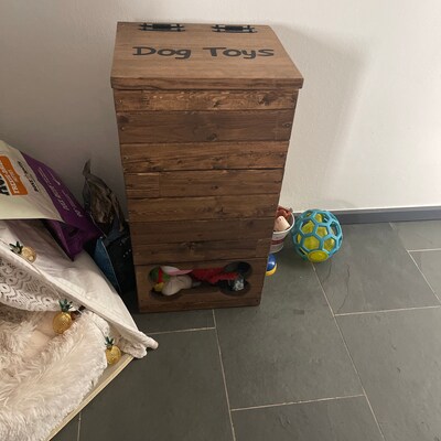 Wood Dog Toy Box / Wooden Dog Toys Storage Bin / Pet Toy Storage ...