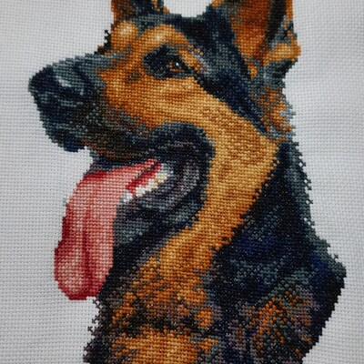German Shepherd Cross Stitch Pattern Dog Colorful Art DIY X-stitch ...