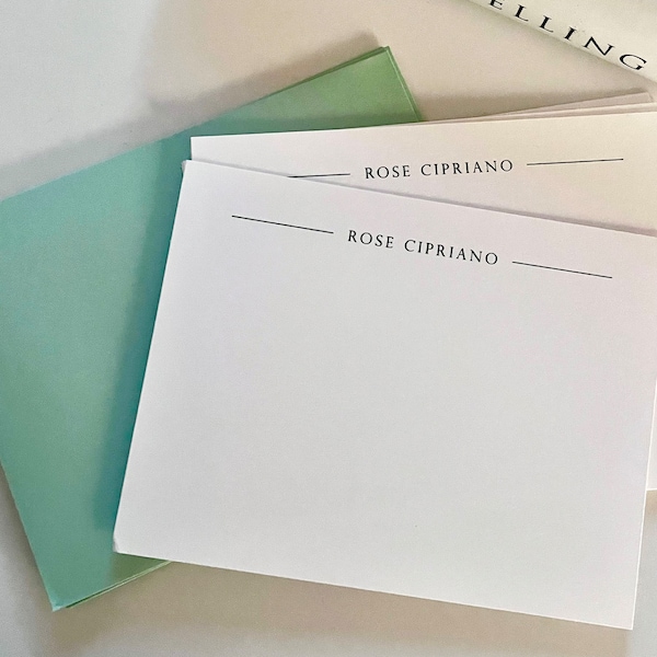 Professional Personalized Stationery Cards: Custom Name Notecard Set ...