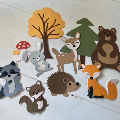 Woodland Animals SVG DXF Clipart Png Set, Forest Animals, Bear, Deer ...