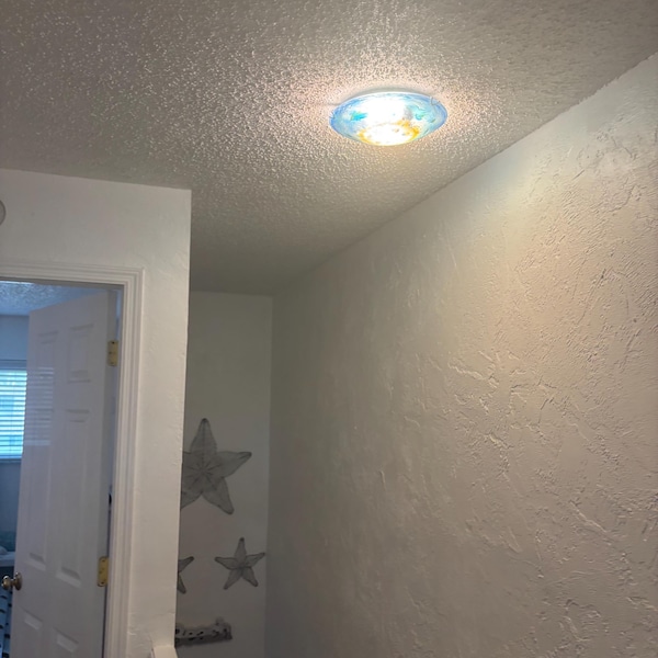Ceiling Light Fixture Hand Painted Stained Glass Plafond Tropical ...