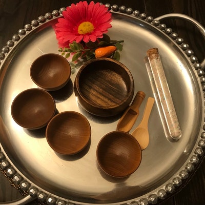 Wooden Potion Play Set Wooden Bowls and Spoons All Natural Toys Gift ...