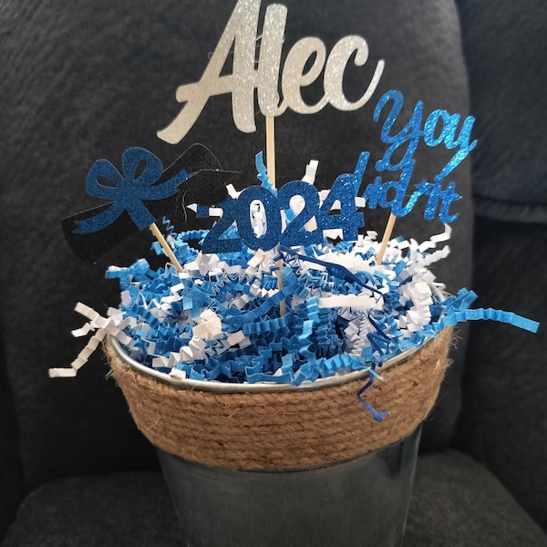 Name Centerpiece Picks - Personalized Centerpiece, Glitter Centerpiece ...
