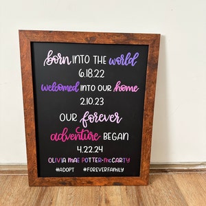 Hand Painted Adoption Sign, Adoption Day Sign for Photos, Custom ...