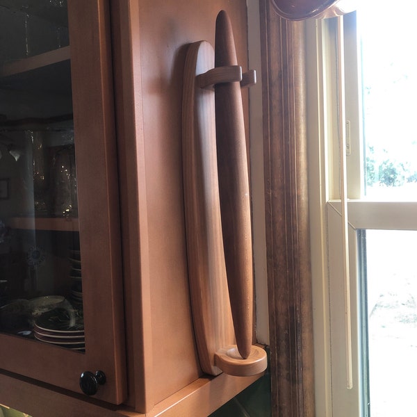 Vertical Rolling Pin Holder: Wall Mount Kitchen Utensil Organizer - Etsy