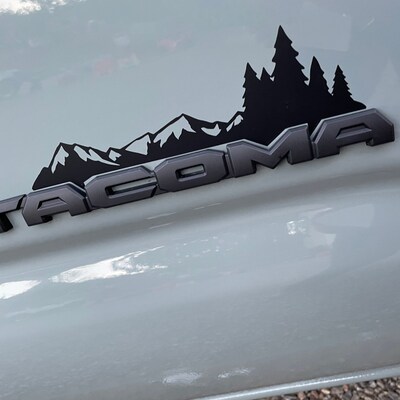 3rd Gen Tacoma Mountain Decal With Evergreens, Tacoma Mountain Decal ...