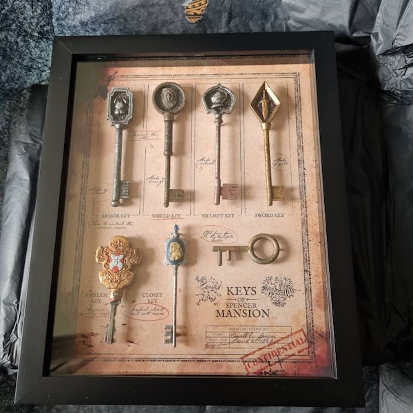 RESIDENT EVIL Spencer Mansion Key Collection in Shadow Box Frame - Etsy ...