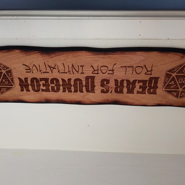Personalized Rustic Dnd Wood Sign - Dungeons and Dragons - Roll for ...