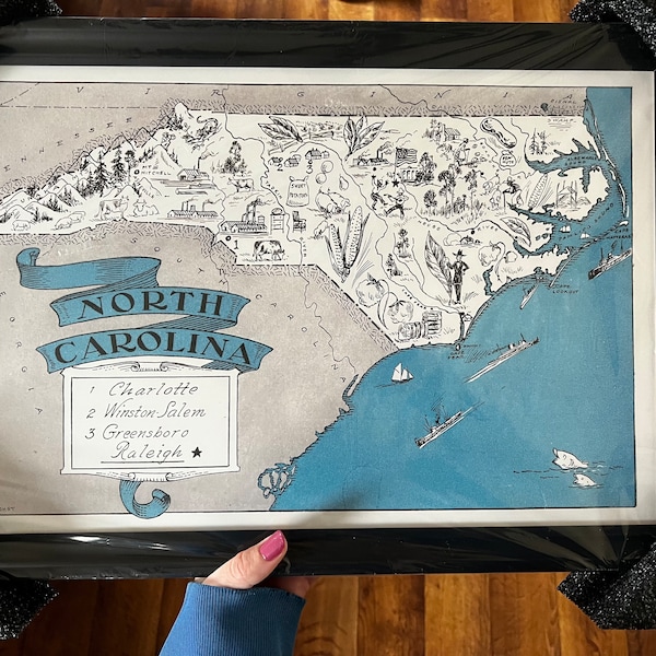 Tennessee Map 1826 Old Map of Tennessee Art Vintage Print Framed Wall ...