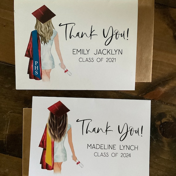 Custom Graduation Thank You Cards | Personalized Thank You | Class of ...