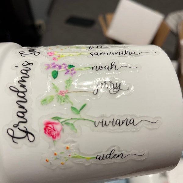 Custom Birth Month Flower Plant Pot, Mom & Kids Flower Pot, Grandma ...