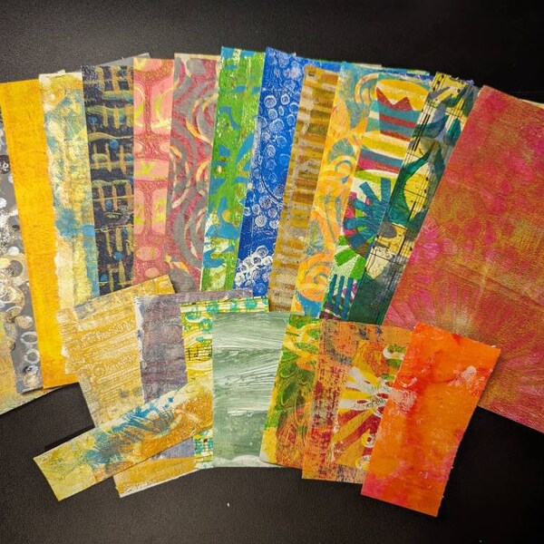 Colorful Collage Strips Junk Journals Mixed Media Scrap Art Journal ...