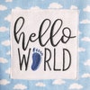 New Baby Embroidery Design Hello World With Pink or Blue Baby Footprint ...