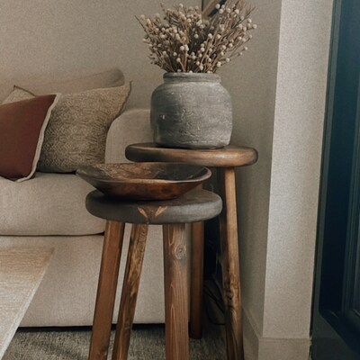 Walnut Stool, Small Live Edge Walnut Stools, Three Leg - Etsy