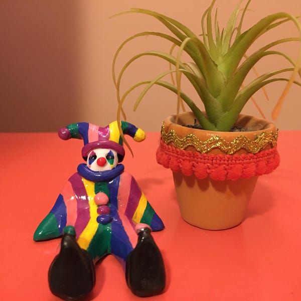 Mini Primary Colors Clown Figurine - Etsy