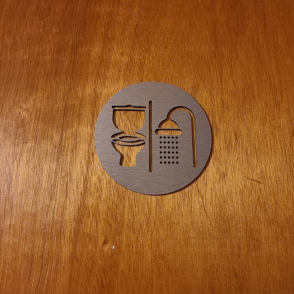 Restroom and Shower Sign With Symbols. Door Sign for Shower Room ...