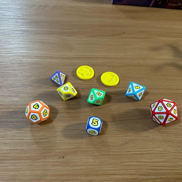Dnd Dice Set Mario Themed - Polyhedral Dice for RPG - D4 D6 D8 D10 D ...