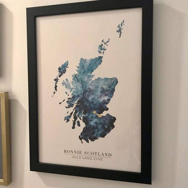 Calmac Ferry & Golden Beaches Watercolour Map of Scotlands Hebrides ...