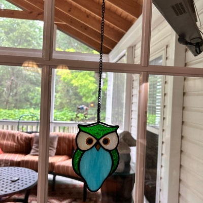 Stained Glass Alien Head Window Hanging Suncatcher, Window Hanging ...