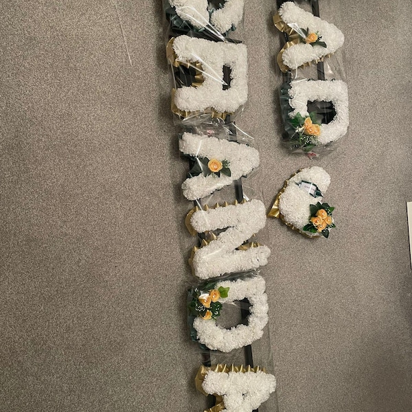 MUM NAN Artificial Silk Funeral Tribute Package Any 3 Letter Name ...