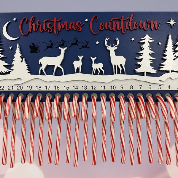 DIGITAL FILE, Christmas Countdown Calendar, Candy Cane Countdown ...