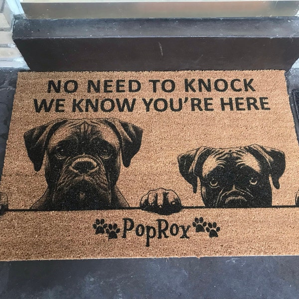 Boxer Doormat, the Boxer Door Mat, No Need to Knock Boxer Doormats ...