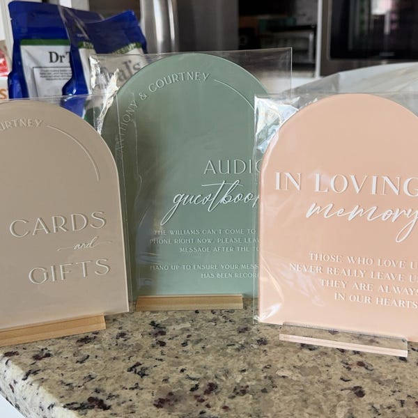 Cards & Gifts Arch Table Sign | Gift and Cards Sign | Modern Script ...