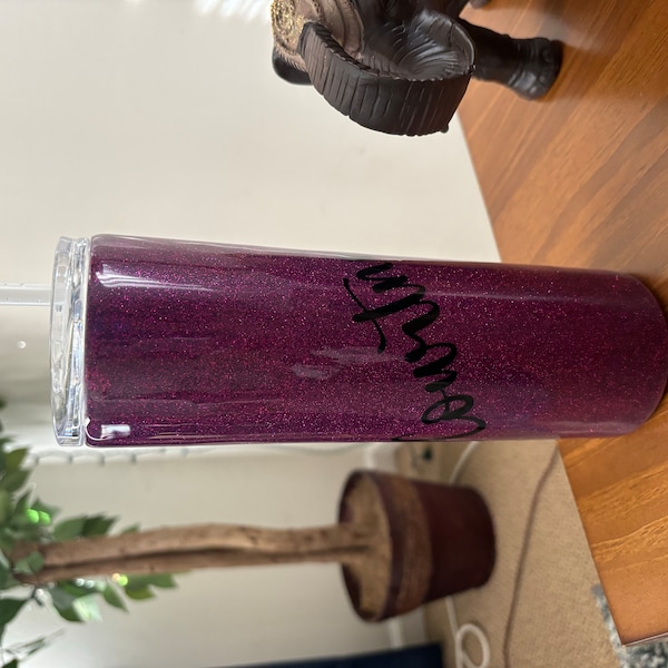 Personalized 30 Oz Skinny Glitter Tumbler / Custom - Etsy