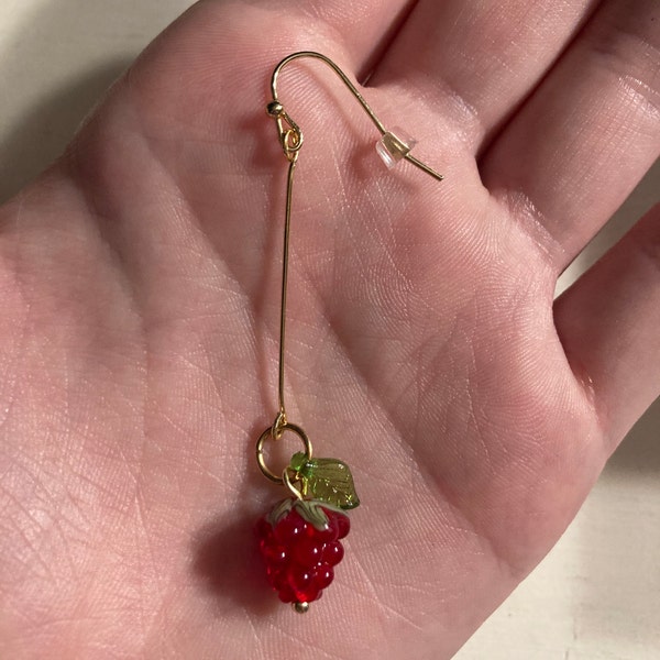 Cute Raspberry Earrings Red Berry Earrings Fruit Earrings Summer ...