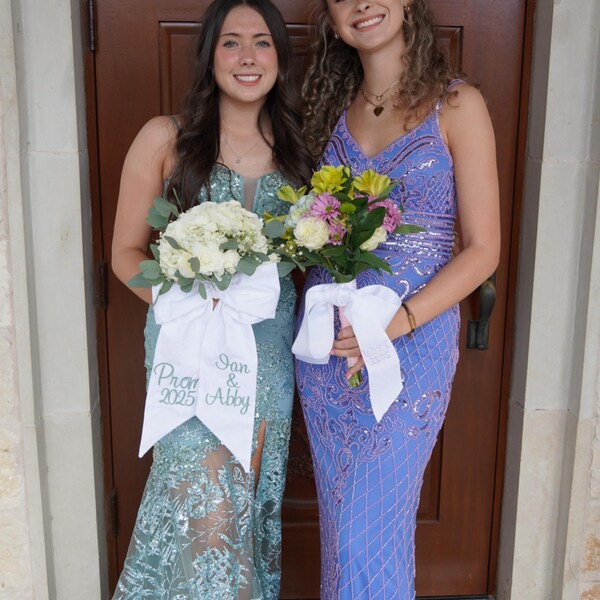 Hoco Custom Embroidered Bouquet Wrap Sash Bow Prom Bouquet Sash With ...