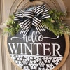 Winter Front Door Decor | Hello Winter | Snowflake Front Door Wreath ...