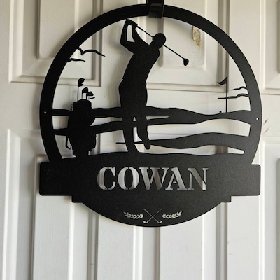 Men's Golf Custom Monogram Metal Sign, Wall Art Decor, Personalized ...