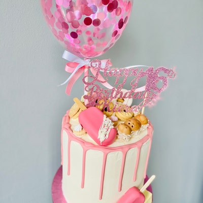 Single Mini Balloon Cake Topper Mini Confetti Balloon Cake - Etsy