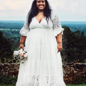 Bohemian Hippie Vow Renewal Dress Vintage Inspired Lace Maxi - Etsy