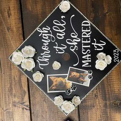 She Mastered It Grad Cap Topper Graduation Gift Tassel Custom - Etsy