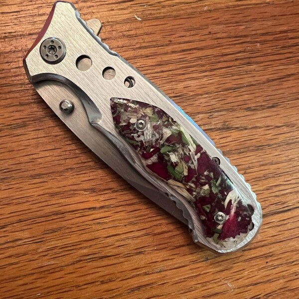 Funeral Flower Knife, Memorial Knife, Knife Made With Flower Petals ...