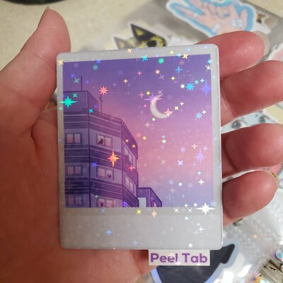 Holographic Aesthetic Sticker: Lofi Sky Polaroid Stickers for Planners ...