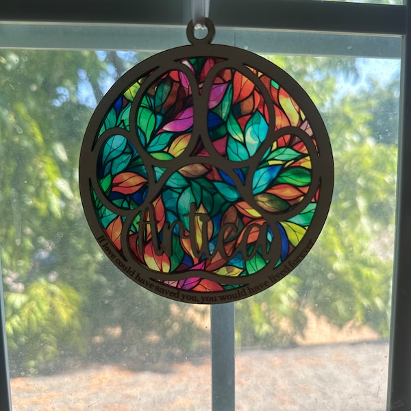 Rainbow Bridge Pet, Sun Catcher, Suncatcher Pet Memorial, Personalized ...
