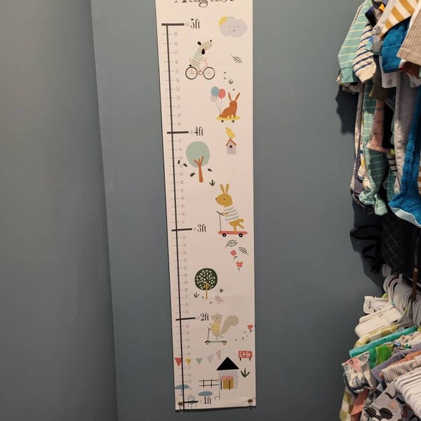 Personalized Growth Chart, Height Chart, Kids Growth Chart, Animal ...