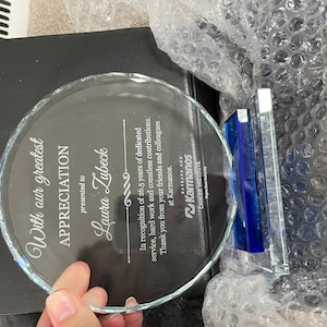 Personalized Crystal Employee Retirement Appreciation Gift - Etsy